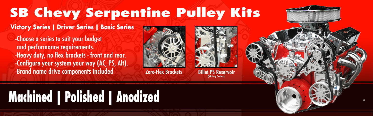 Car Pulley Kits, Serpentine Belt Conversions | SB BB Chevy - LS - Ford ...