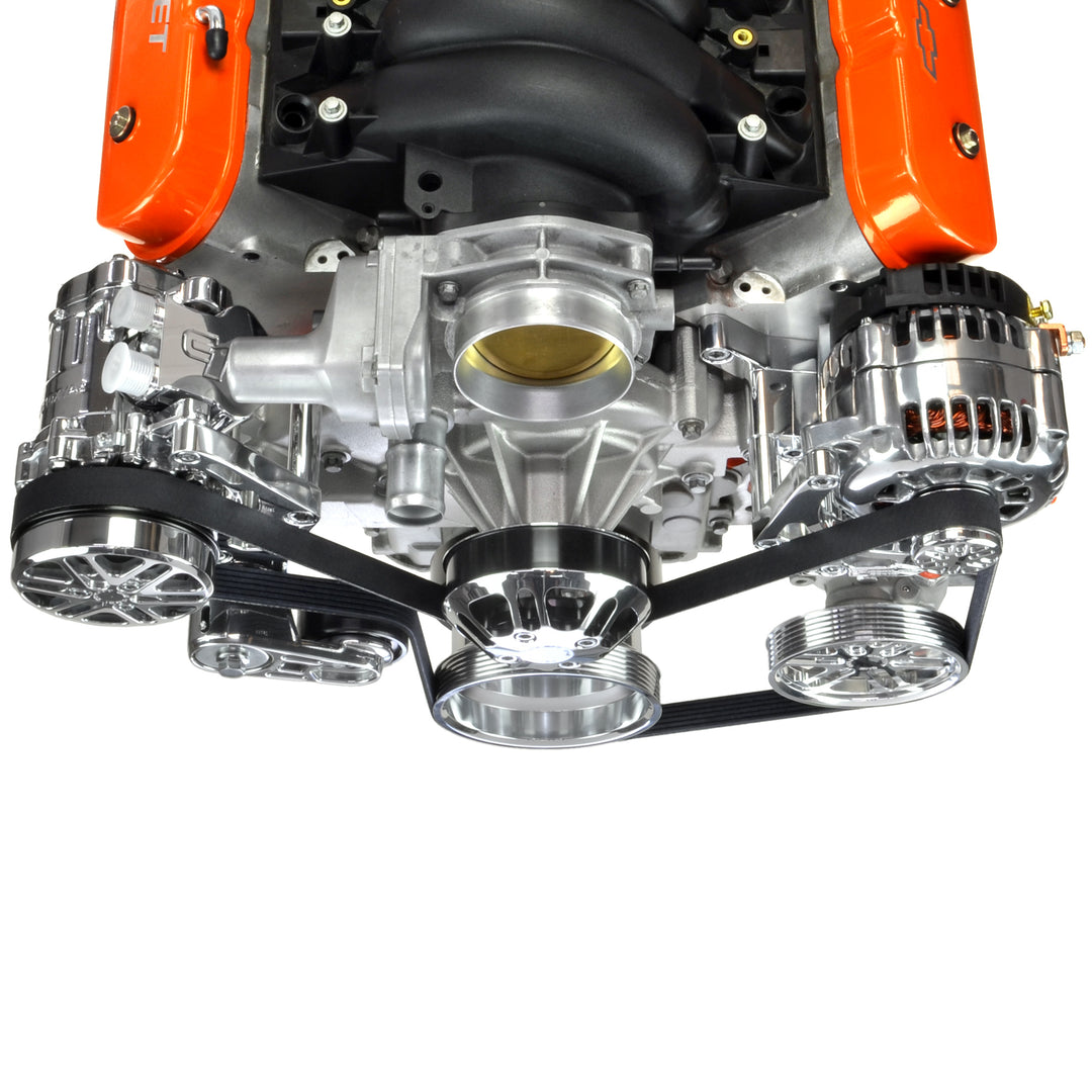 Chevy LS Serpentine Pulley System Alternator, A/C, PS | Victory Series ...