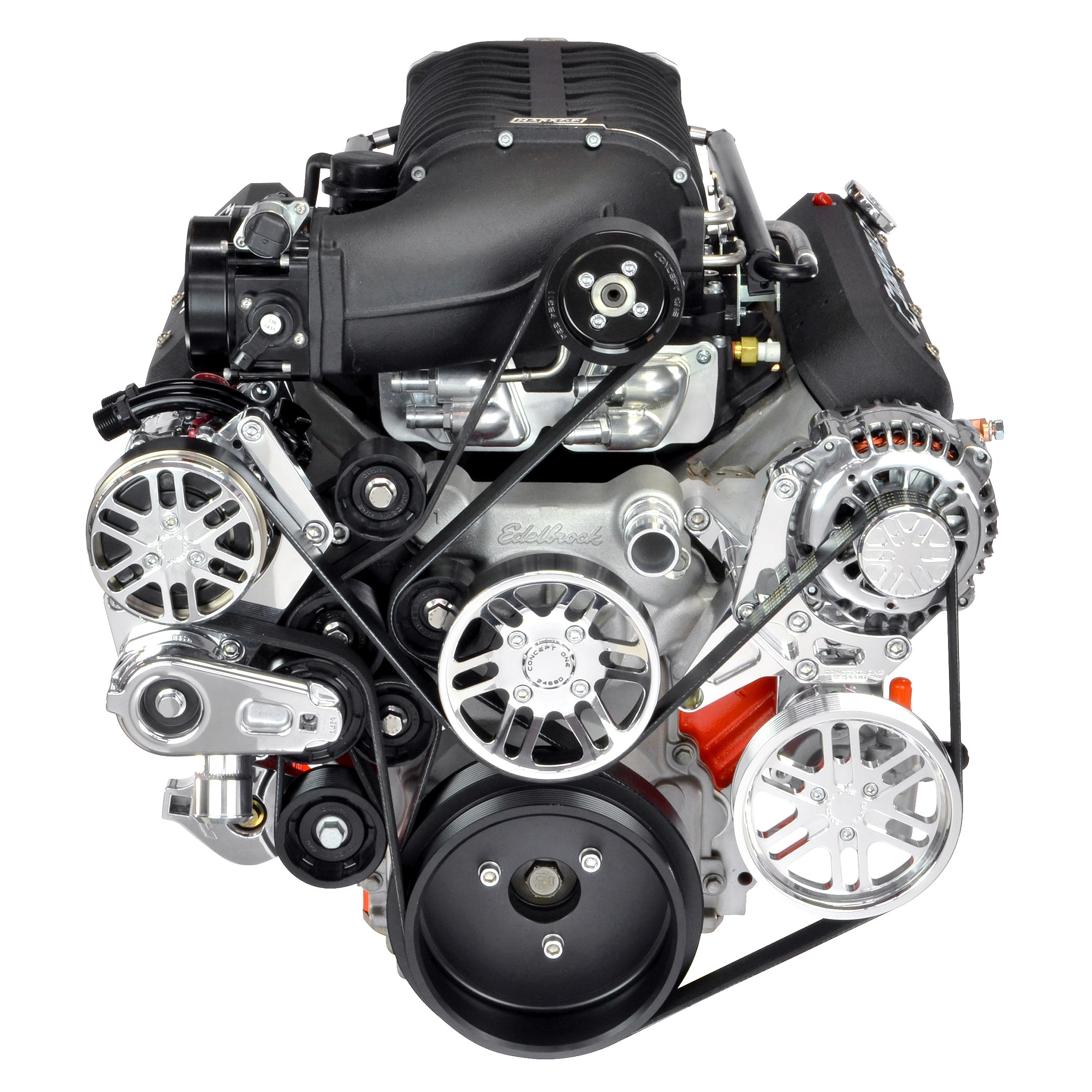 Chevy LS 10 Rib Pulley Kit | Harrop TVS2650 Supercharger-Alt-AC-PS | M ...