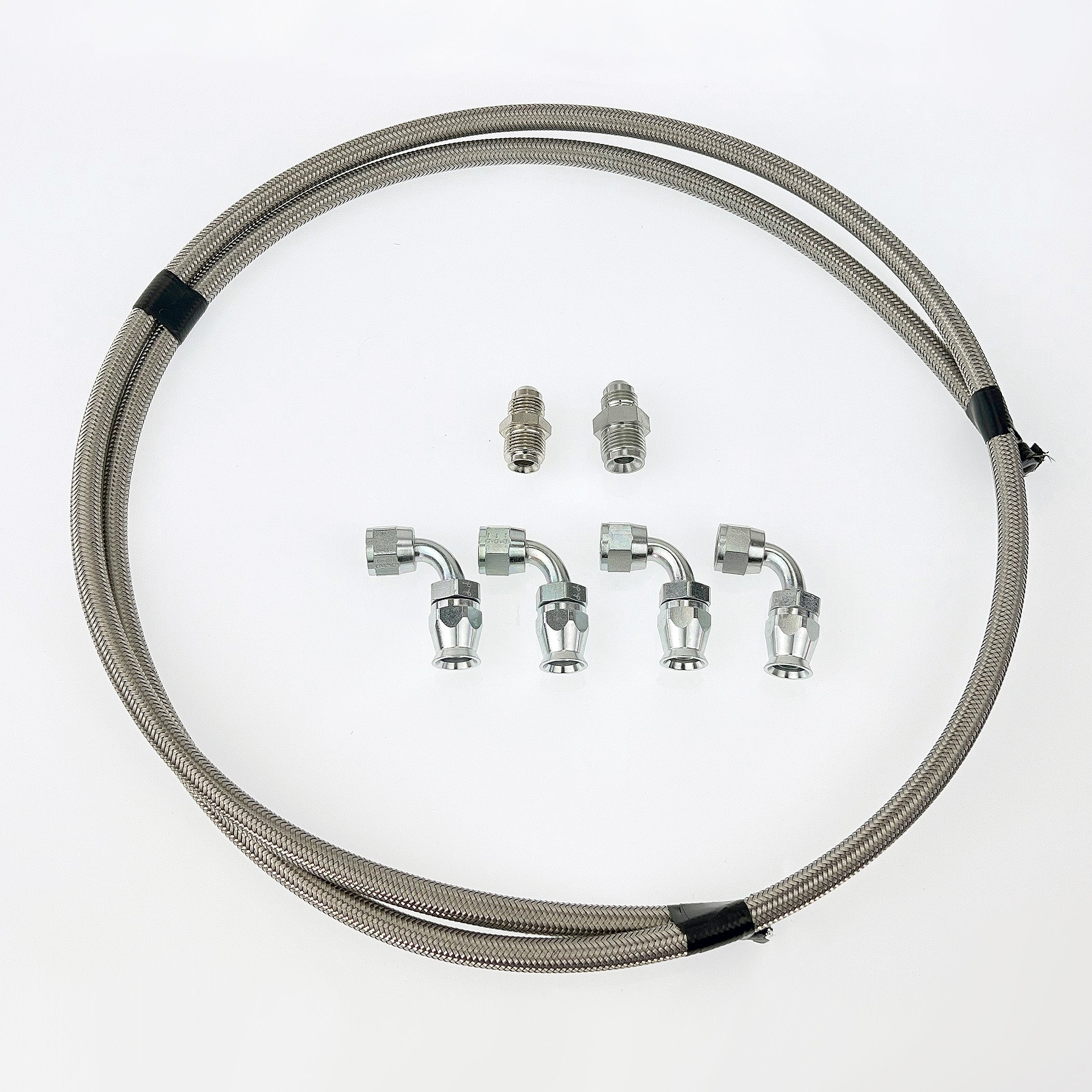 Power Steering Hose Kit Stainless -6AN 6ft | GM Steering Box to Type 2 ...