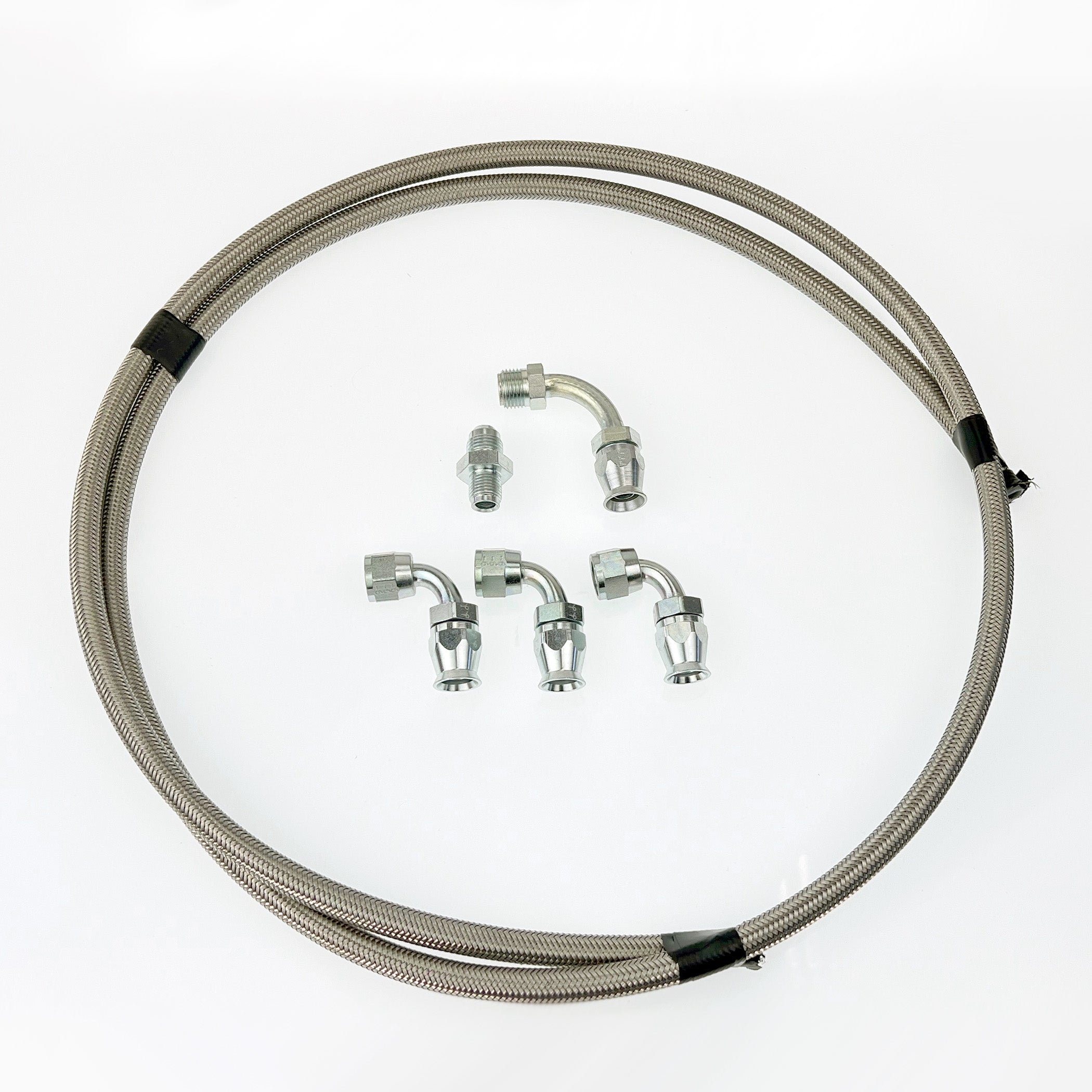 Power Steering Hose Kit Braided Stainless | 63-82 Corvette Power Assis ...