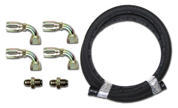 Power Steering Hose Kit Black AQP -6AN 6ft | GM Steering Box to Type 2 ...
