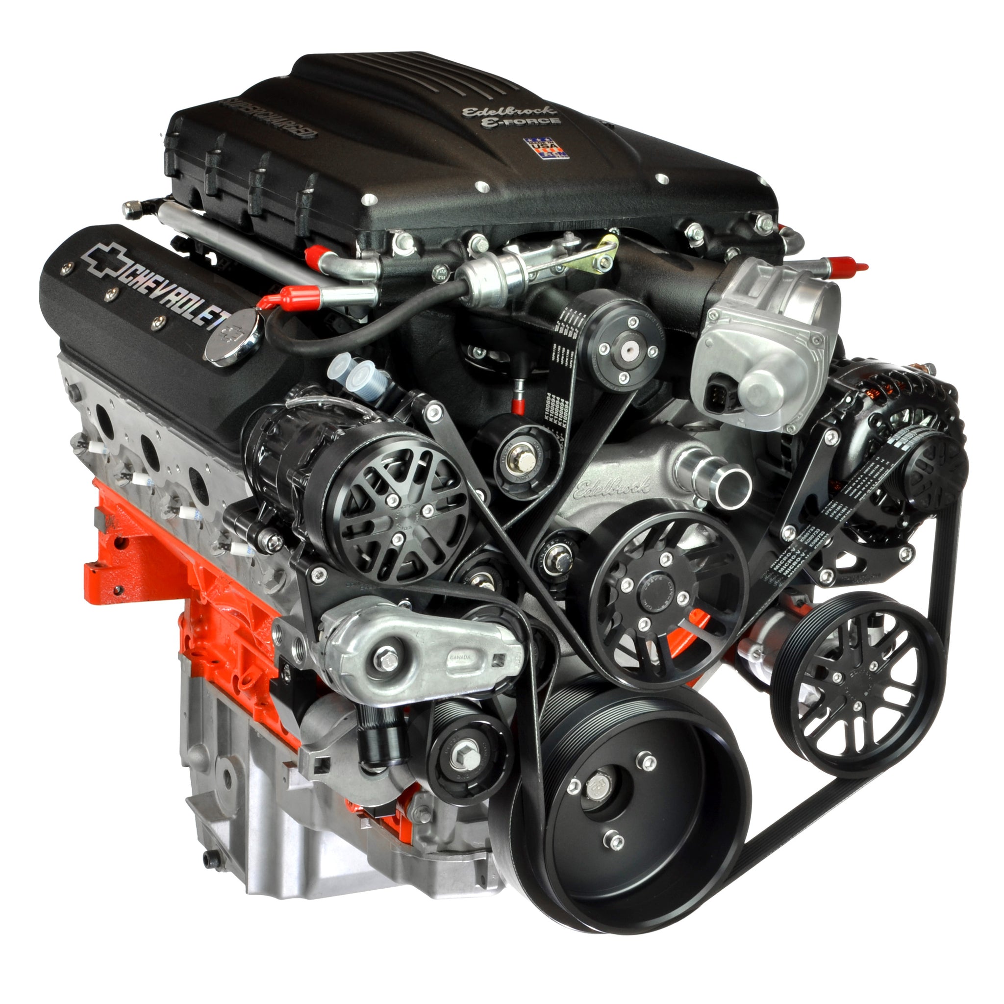 Chevy LS 10 Rib Pulley System for Edelbrock Supercharger - Alt, AC, PS ...